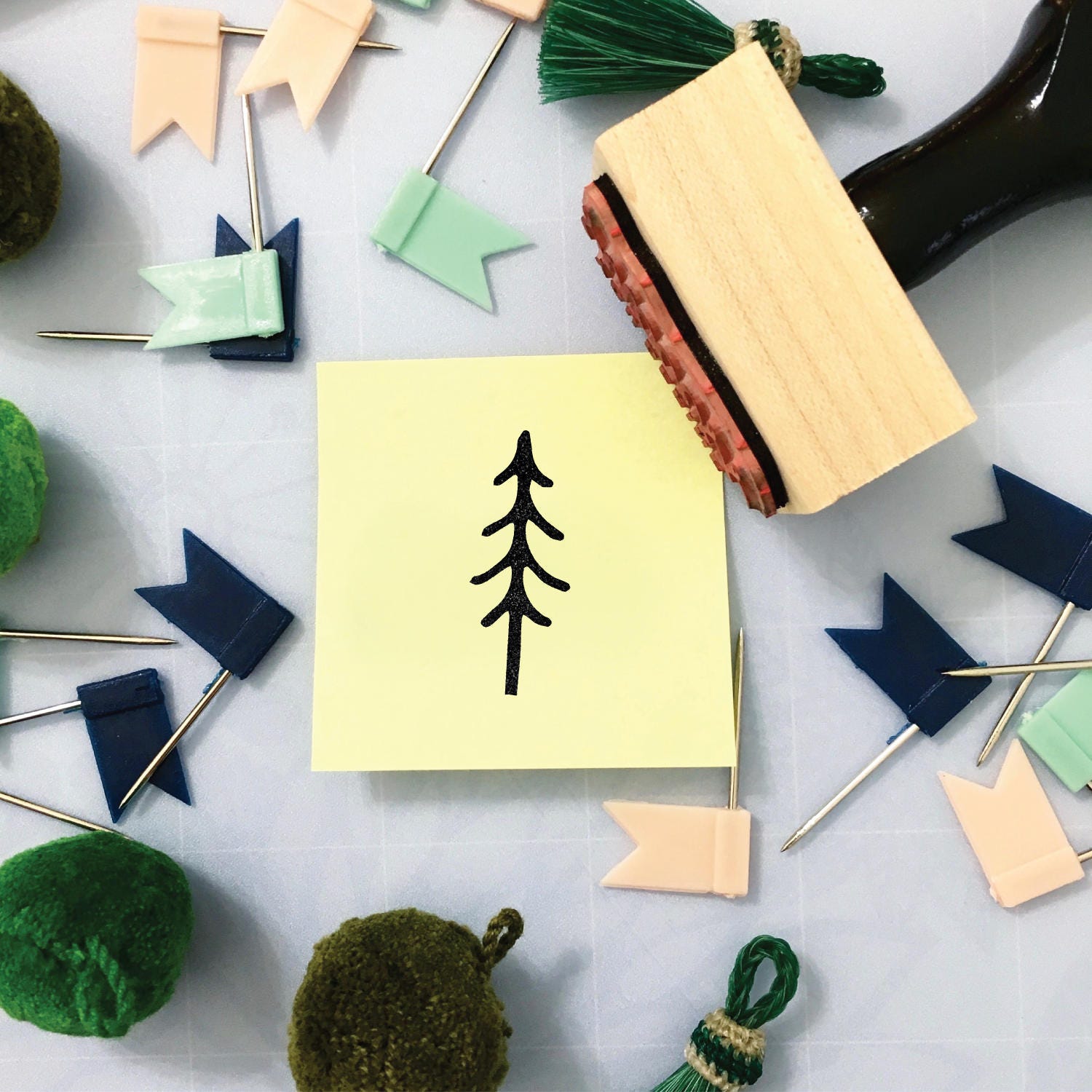 Minimal Tree Stamp Pine Tree Stamp Holiday Stamps - Etsy