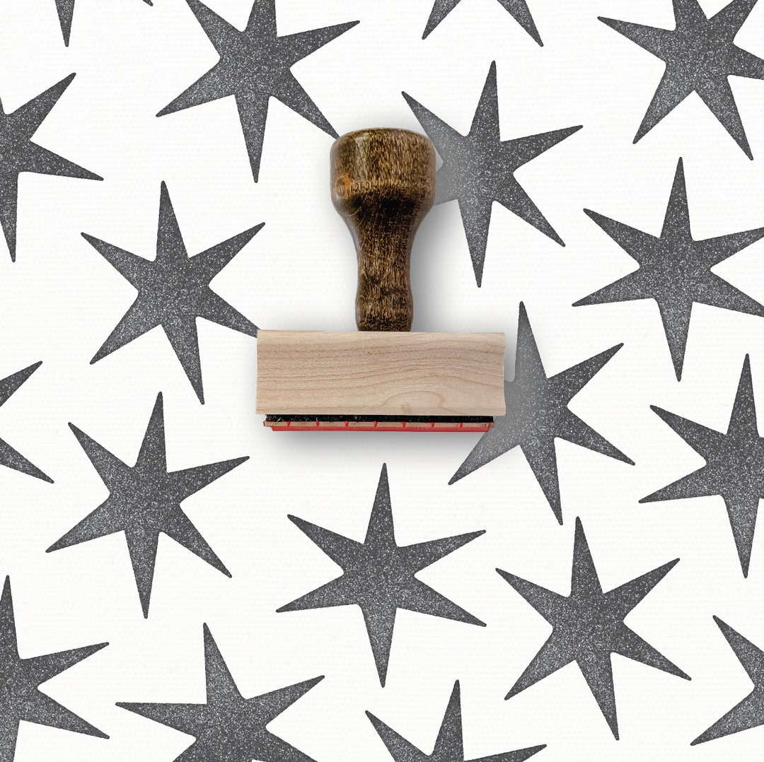 Retro Pattern Stamp | for DIY Christmas Gift Wrap | Starburst Holiday ...