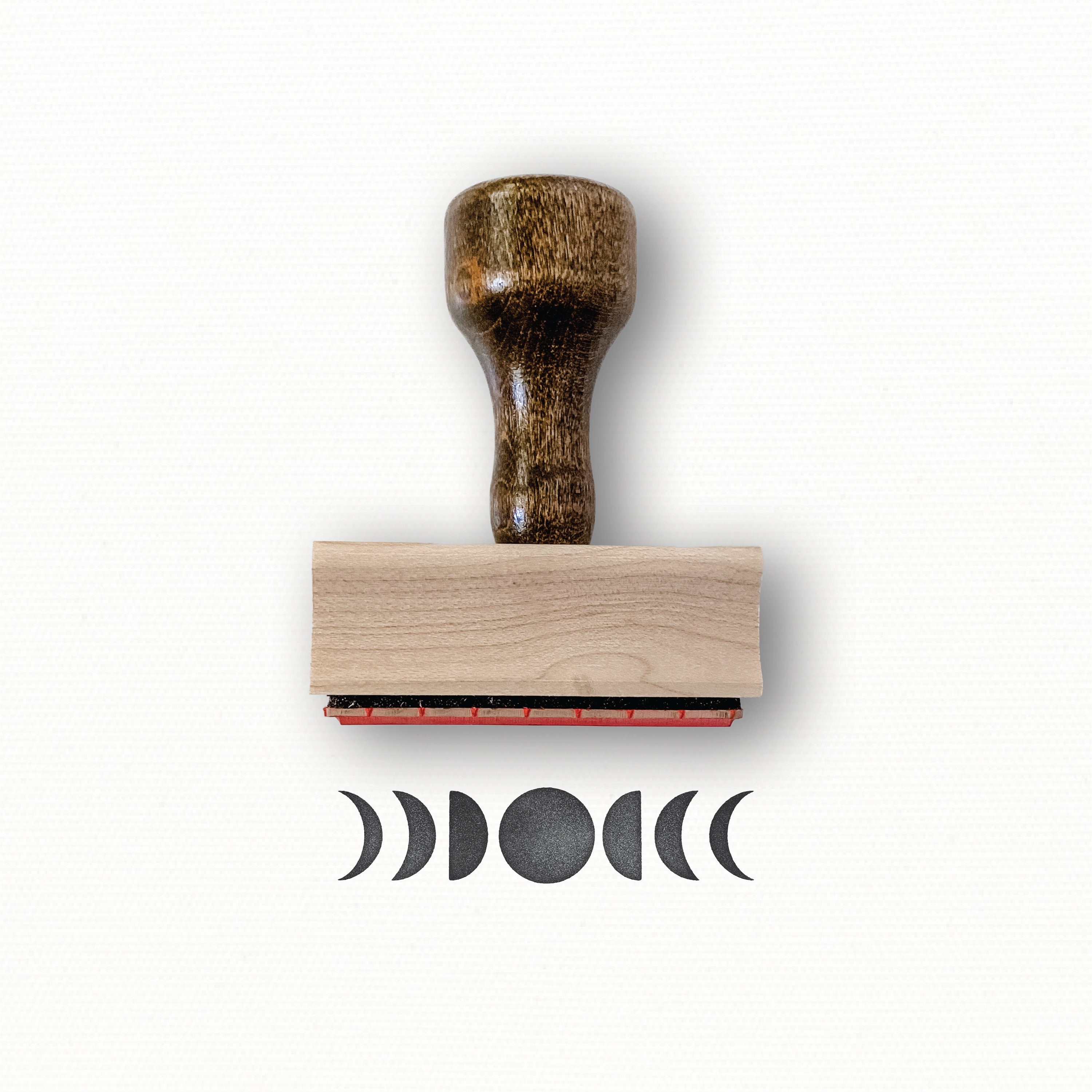 Lunar Moon Phase Stamp | Simple Crescent Full Waxing Waning Moon Stamp ...
