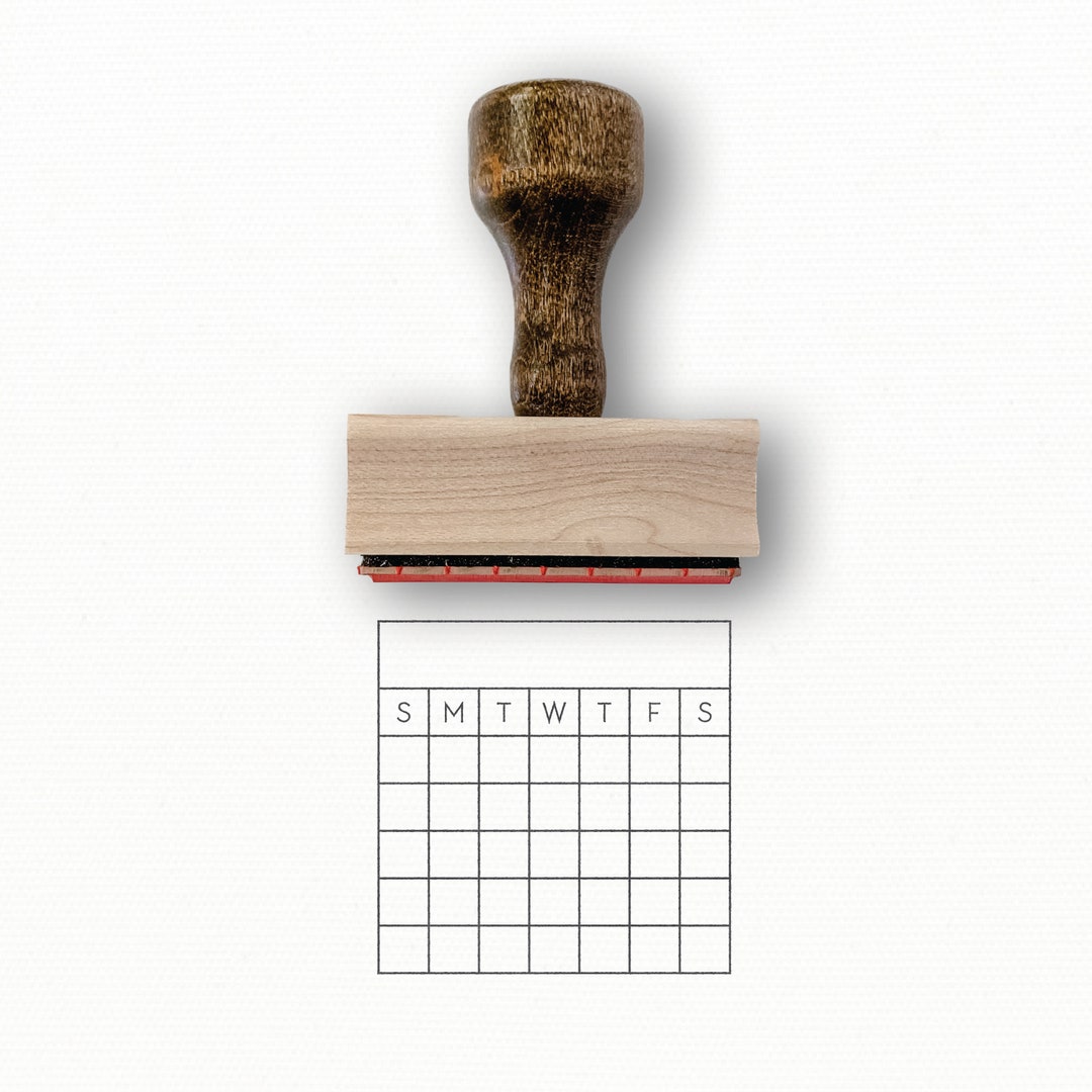Goal Habit Tracker Stamp (SUNDAY 1st): Perpetual Calendar Rubber Stamp ...