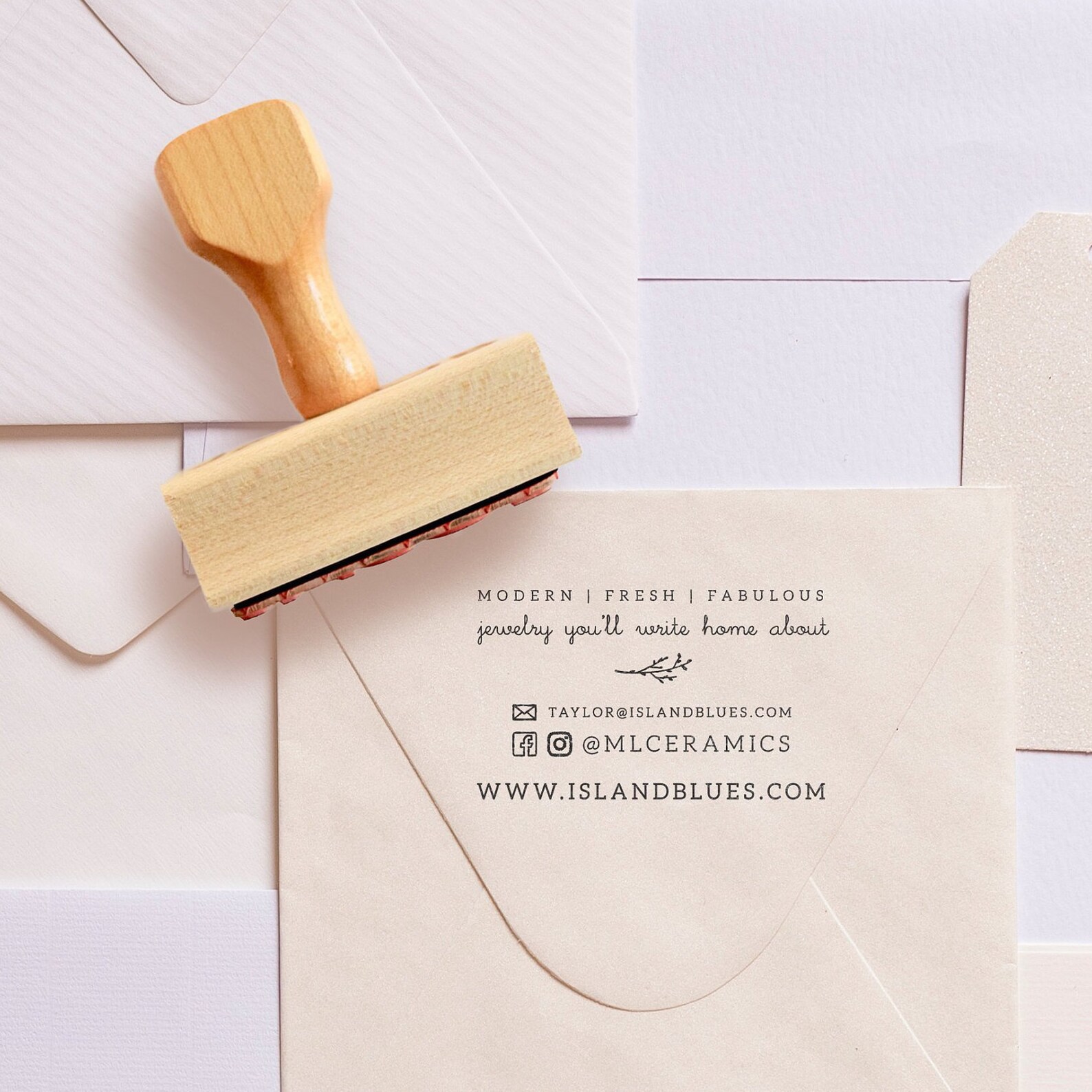 Custom Business Card Stamp Custom Logo Stamp Simple | Etsy