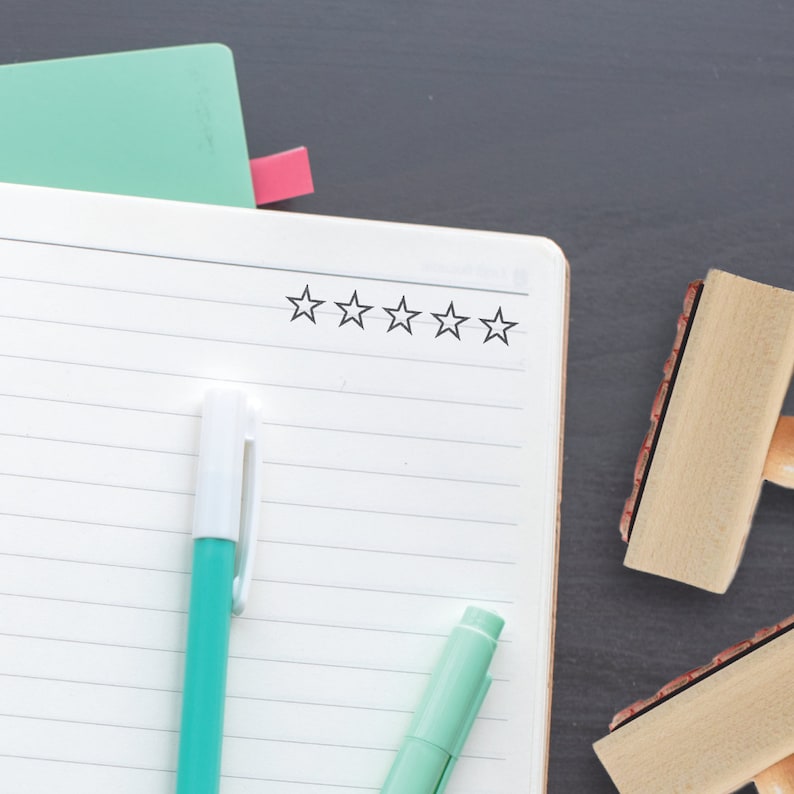 5 Star Rating Stamp Bookish Stamps Bullet Journal Stamps | Etsy