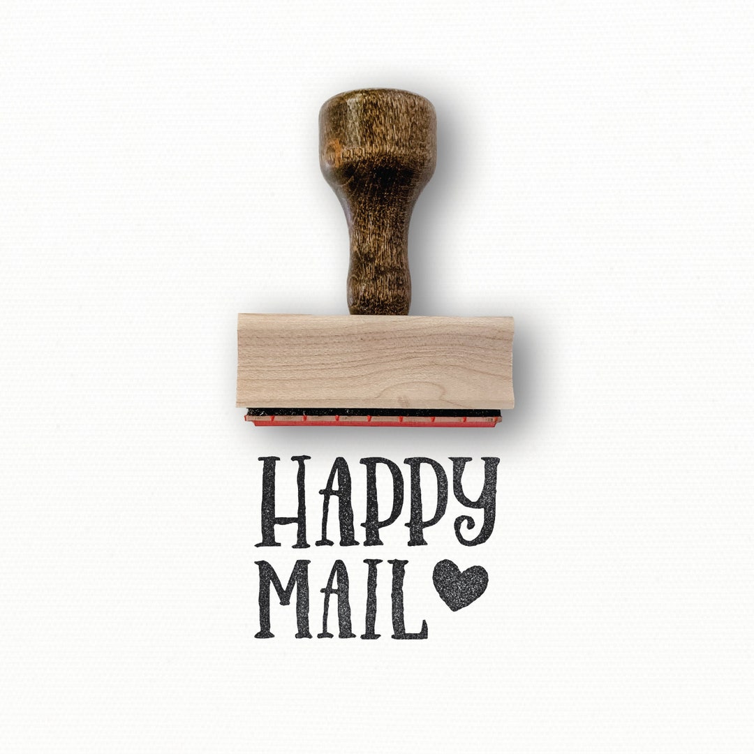 Happy Mail Stamp | Pen Pal Snail Mail Stamp | Ceramics Pottery ...