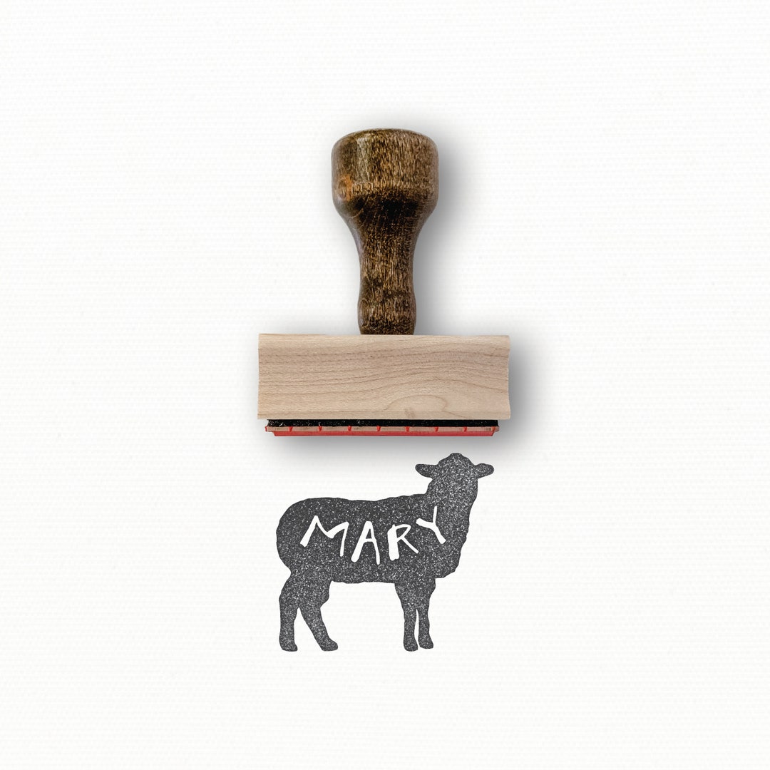Custom Sheep Name Stamp | Custom Personalized Name Mary Rubber Stamp ...