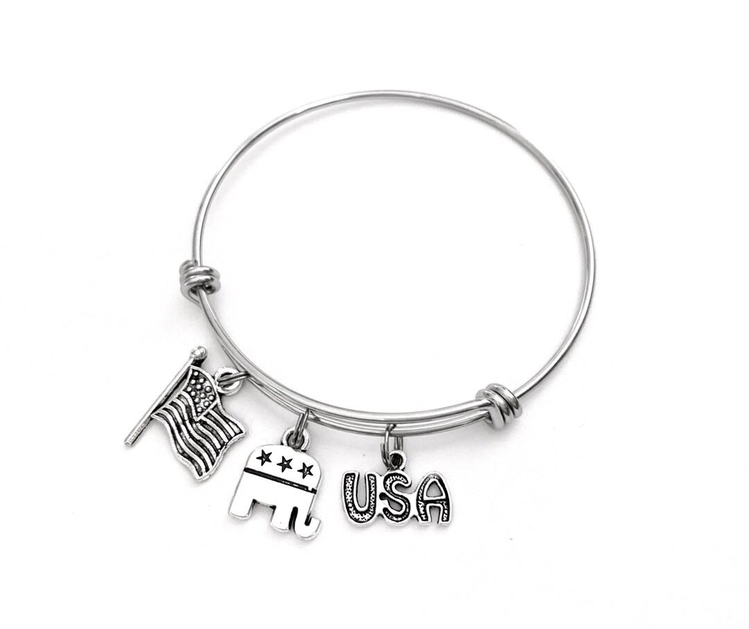Republican Themed Bracelet. Republican Elephant Symbol, American Flag ...