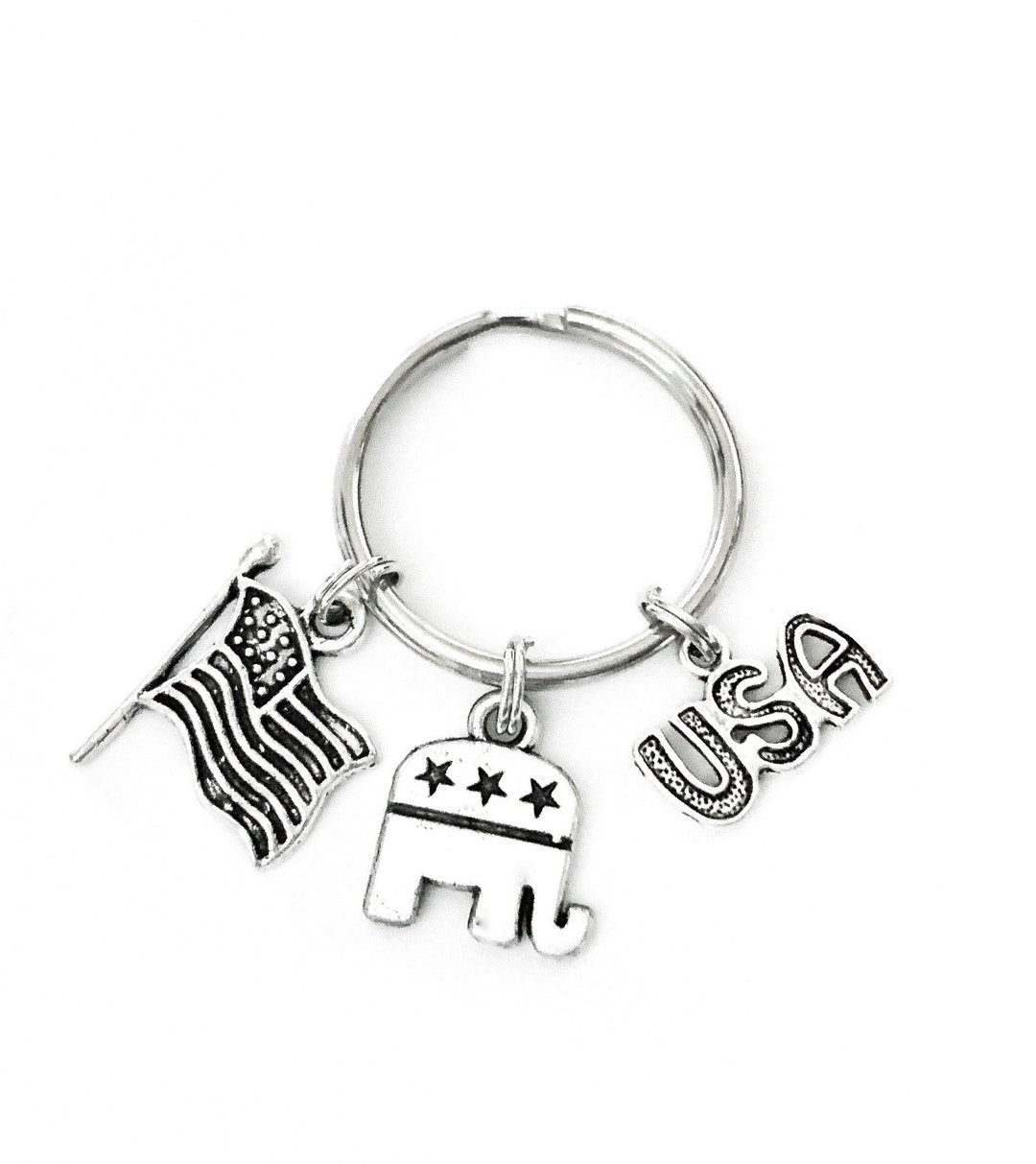 Republican Themed Keychain. Republican Elephant Symbol, American Flag ...