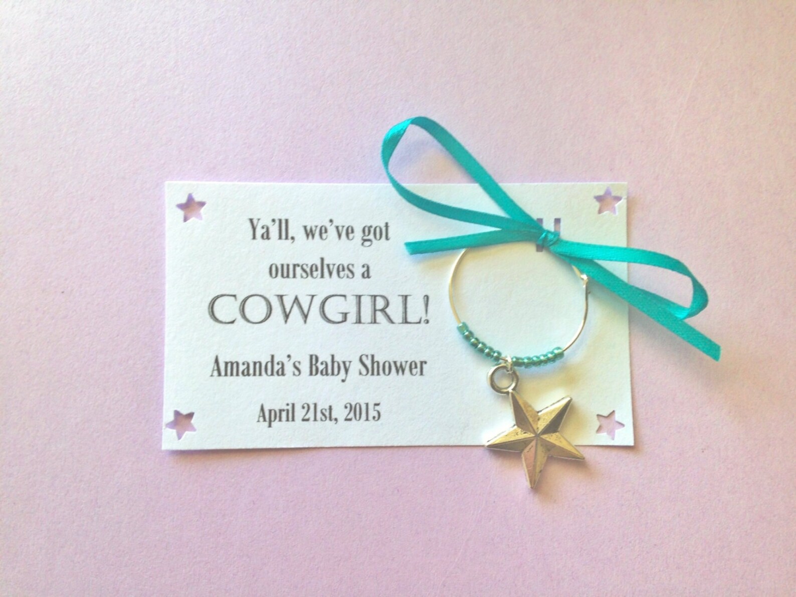 1 to 50 Cowboy Themed and Cowgirl Themed Wine Charm Favors for Baby ...