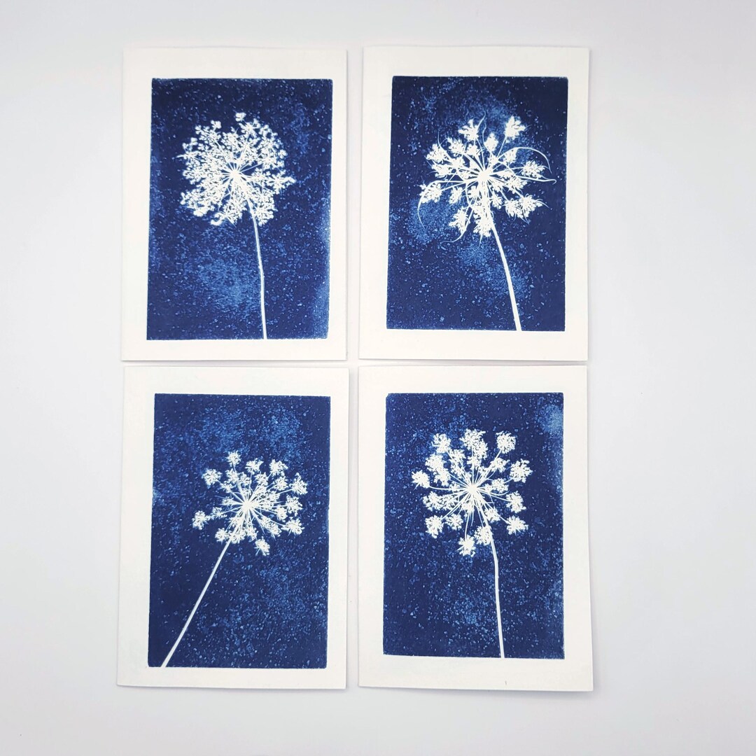 Handmade Cyanotype Note Cards – Set of 4 – Fit for a Queen Collection ...