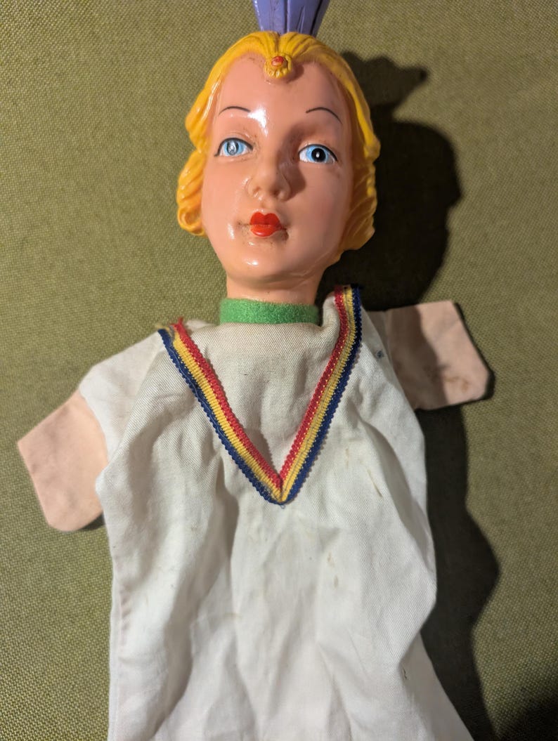 Vintage Hand Puppet, 1950's, 1960s Queen Rubber Head Punch and Judy - Etsy