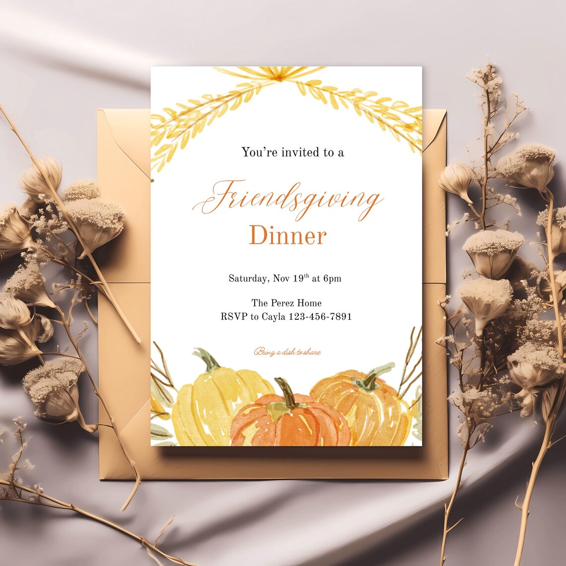 Editable Friendsgiving Invite | Digital Thanksgiving Invitation ...
