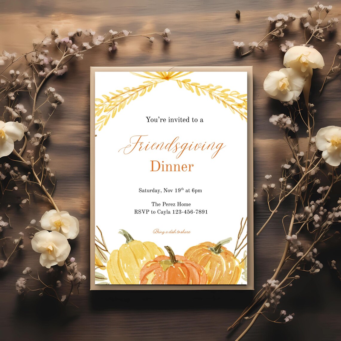 Editable Friendsgiving Invite | Digital Thanksgiving Invitation ...