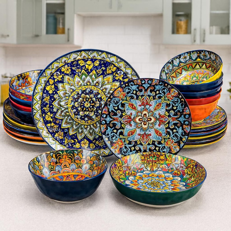 Colorful Dinnerware Set - Etsy
