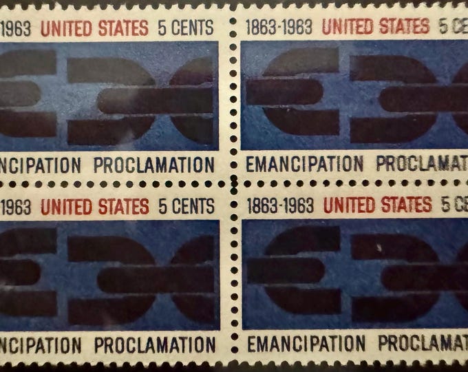 1963 Emancipation Proclamation Stamp Block: Centennial Issue, MNH - Etsy
