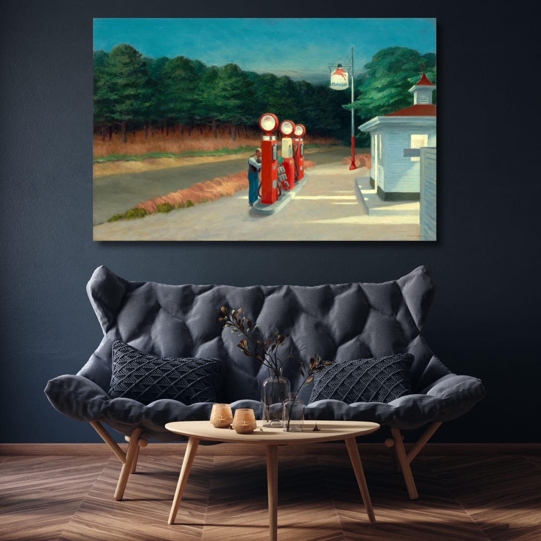 Edward Hopper Gas Station Canvas Print – American Realism Wall Art - Etsy