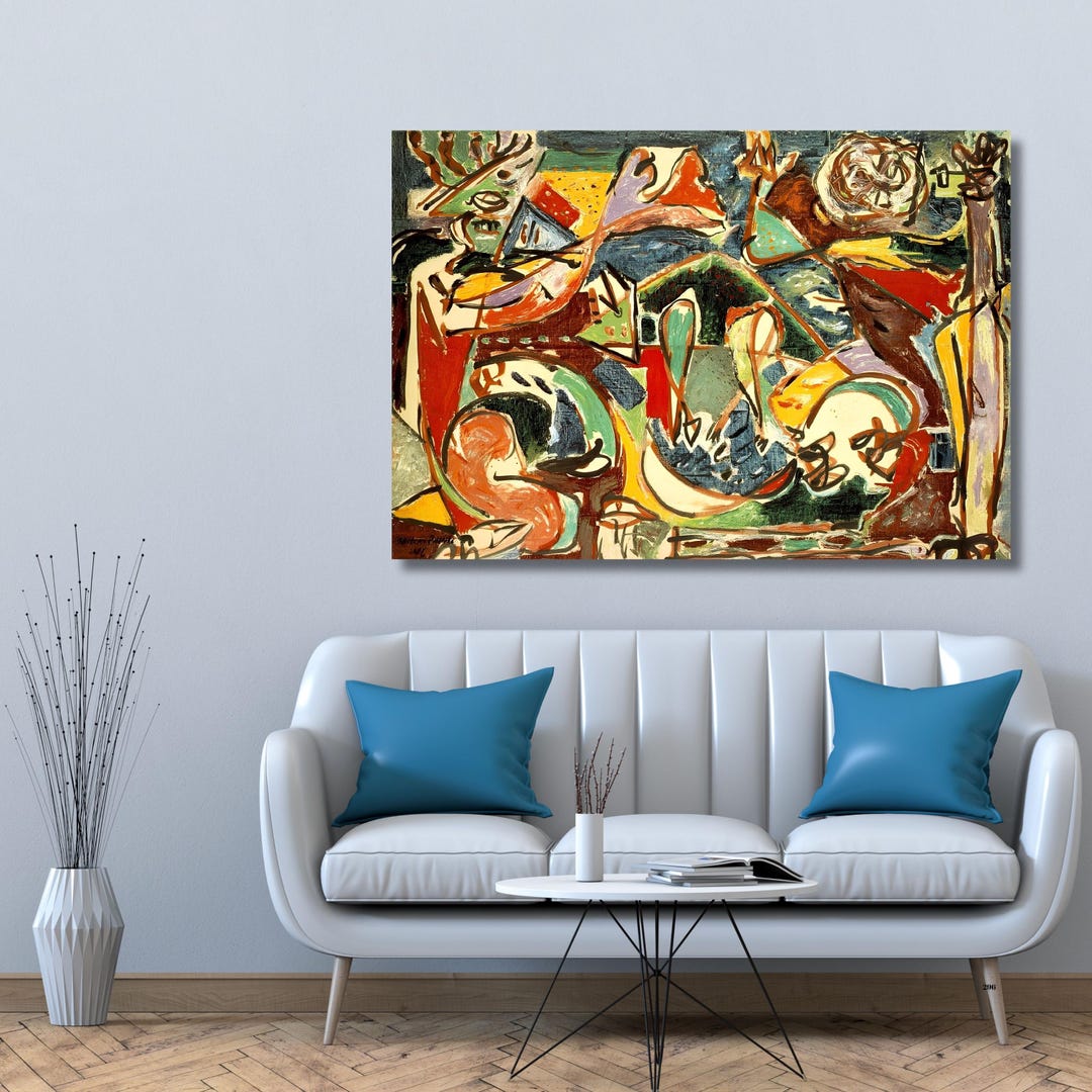 Jackson Pollock "the Key" Canvas Print – Abstract Expressionist Wall ...