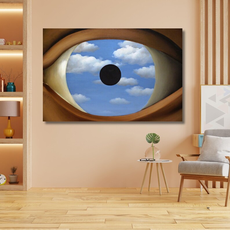 The False Mirror by Rene Magritte Canvas Art, Surrealist Eye Painting ...