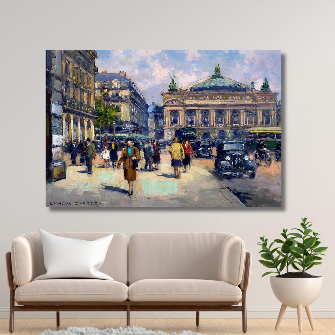Edouard Cortes “place De L’opera” Canvas Wall Art Print | Paris Street ...