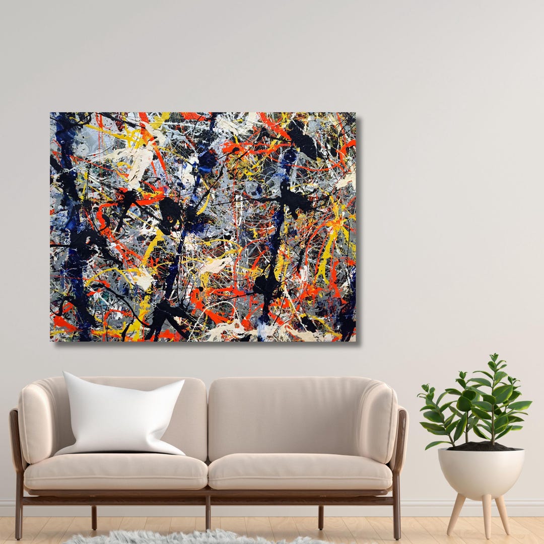 Jackson Pollock Spiritual Jazz Canvas Wall Art | Abstract Expressionist ...
