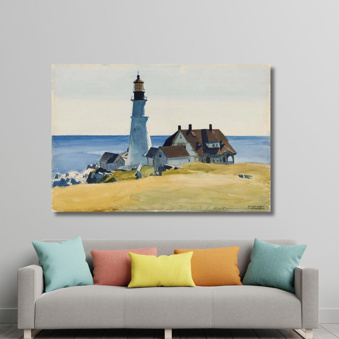 Edward Hopper Lighthouse Canvas Print, American Realism Seascape Wall ...