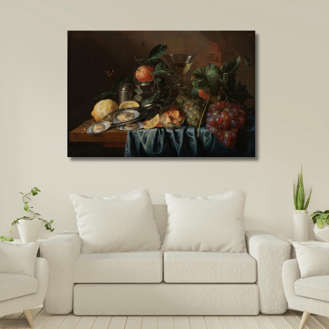 Still Life With Oysters and Grapes by Jan Davidsz De Heem Canvas Art - Etsy
