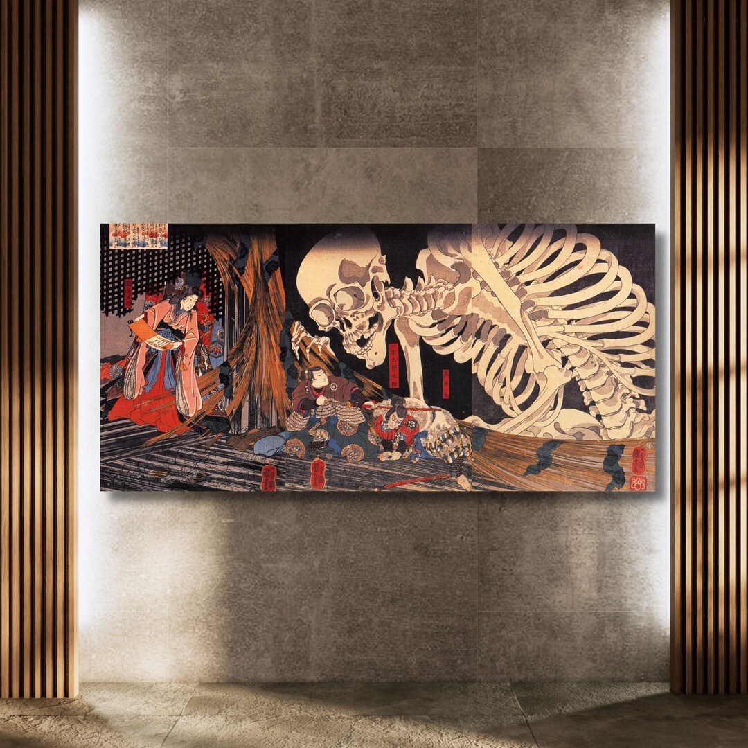 Takiyasha the Witch and the Skeleton Spectre Canvas Wall Art | Utagawa ...