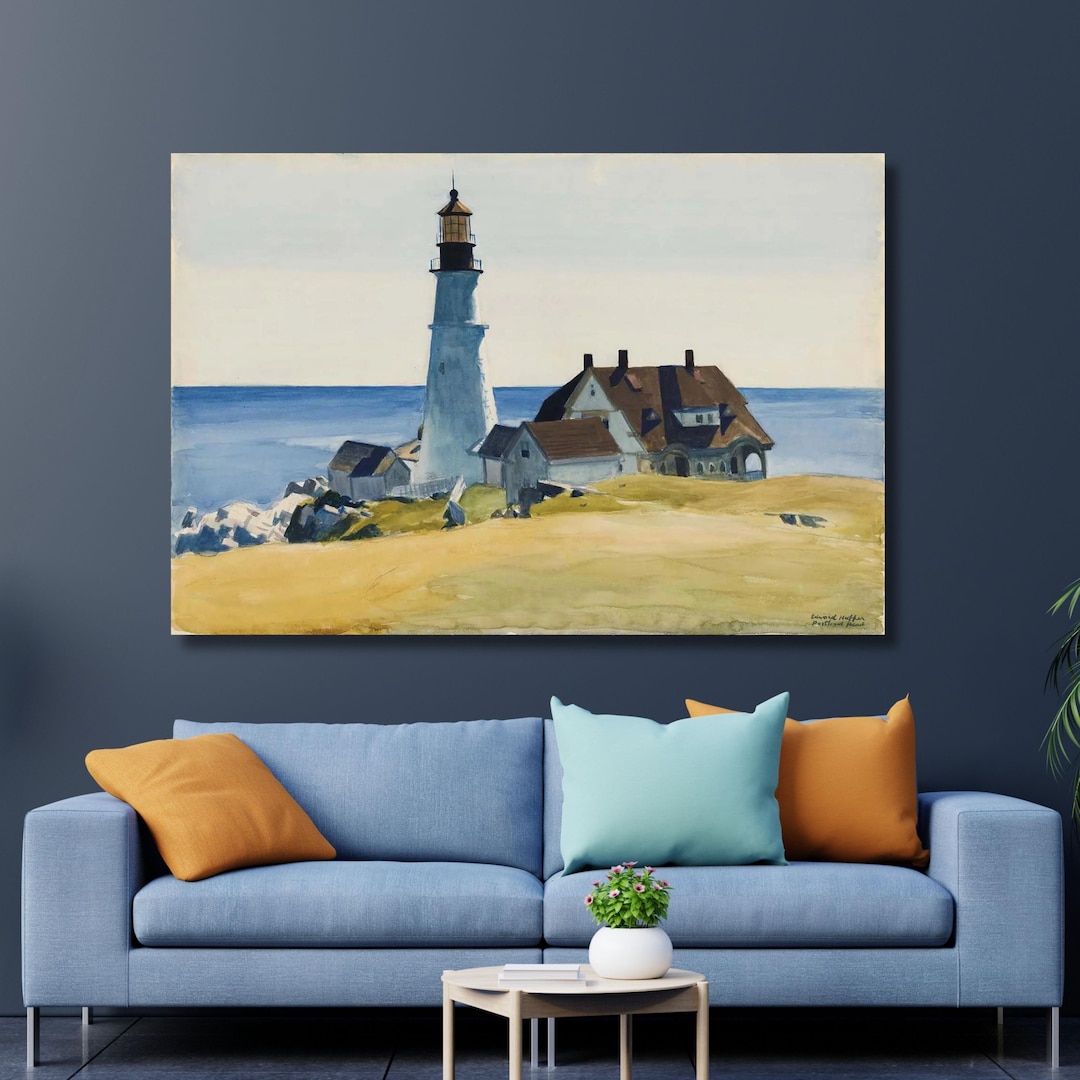 Edward Hopper Lighthouse Canvas Print, American Realism Seascape Wall ...