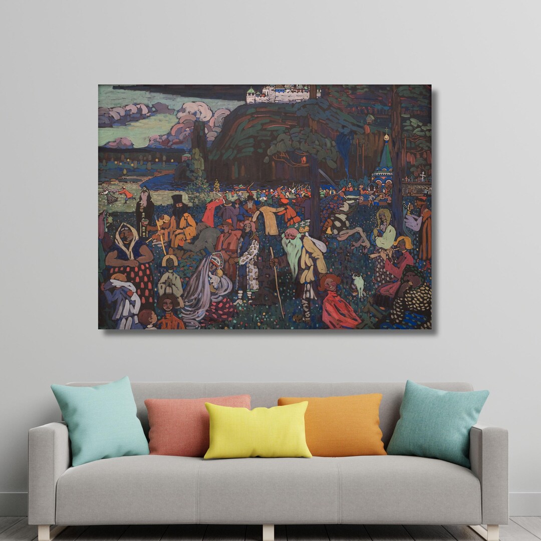 Kandinsky Colorful Life Canvas Print, Abstract Expressionist Wall Art ...
