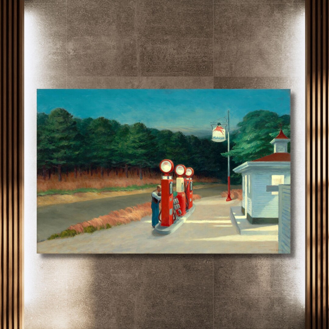 Edward Hopper Gas Station Canvas Print – American Realism Wall Art - Etsy