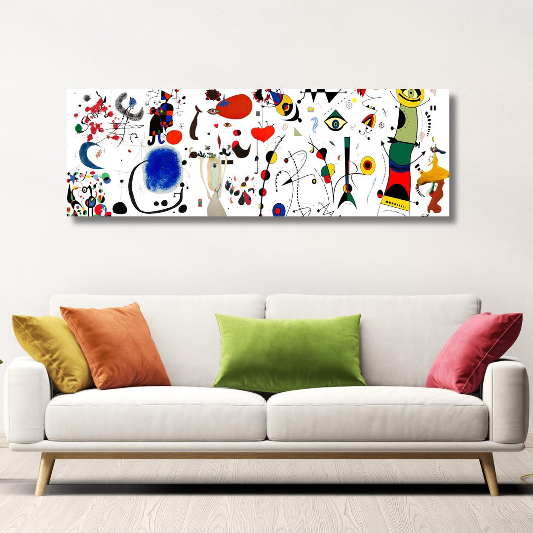 Joan Miró Alphabet Style Abstract Canvas Print || Colorful Surrealist ...