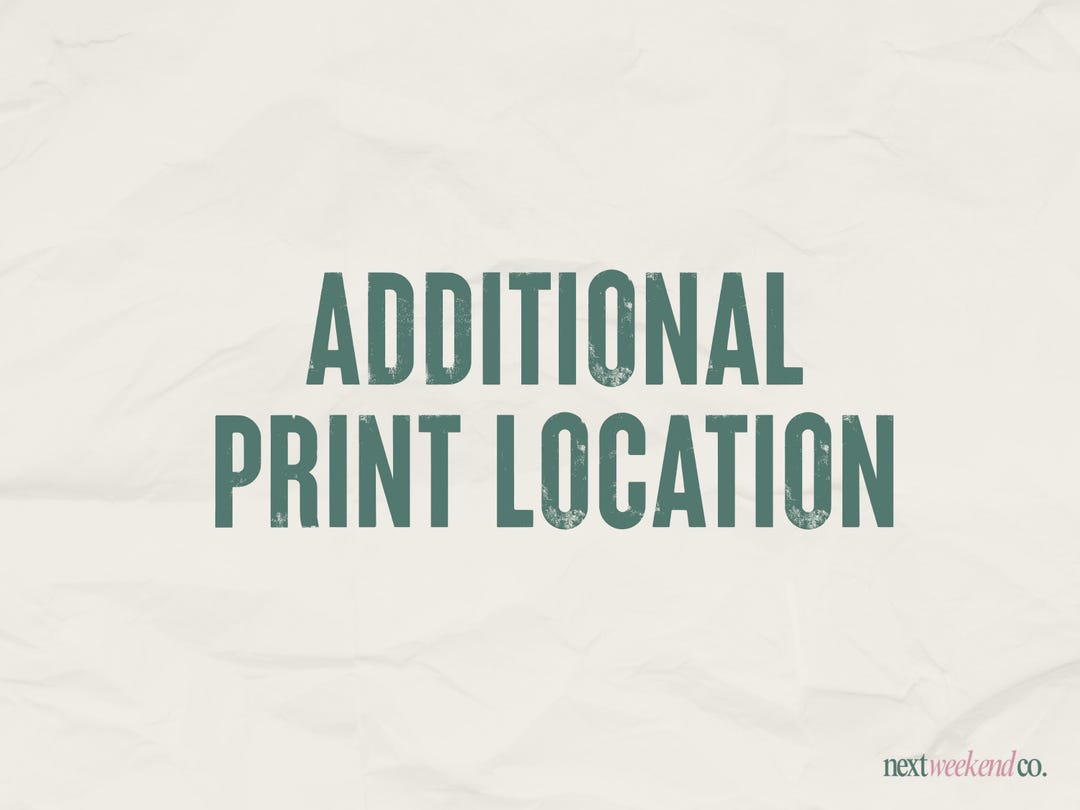 Additional Print Location - Add-on Service for Personalized and Custom ...