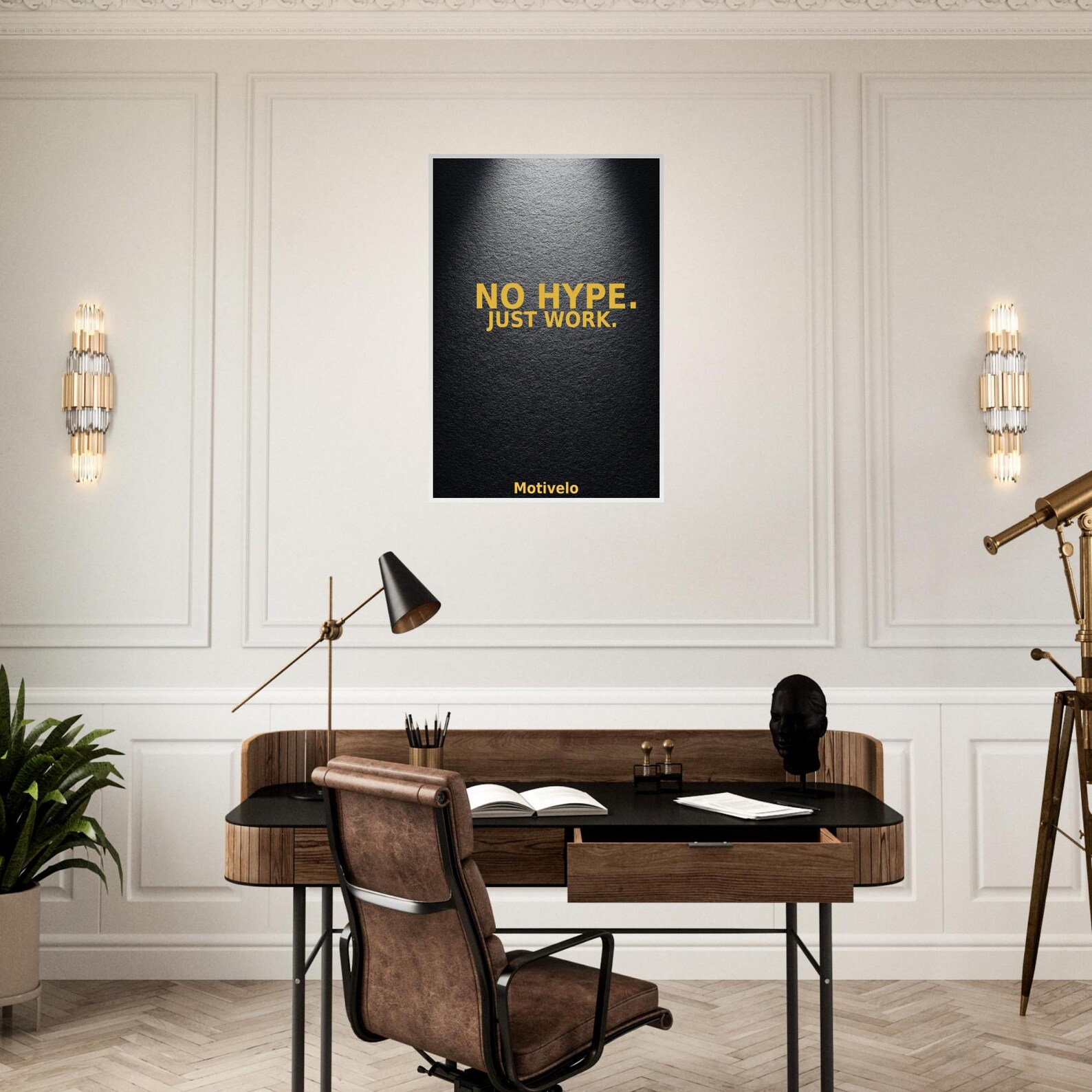 No Hype Just Work Motivational Wall Art – Gold, Bronze, White, Orange ...
