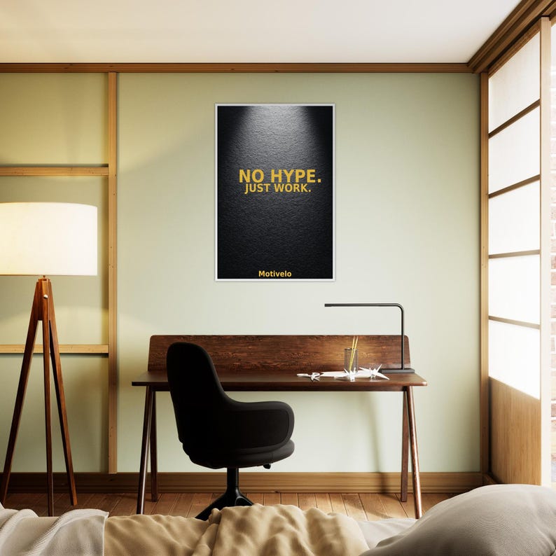No Hype Just Work Motivational Wall Art – Gold, Bronze, White, Orange ...