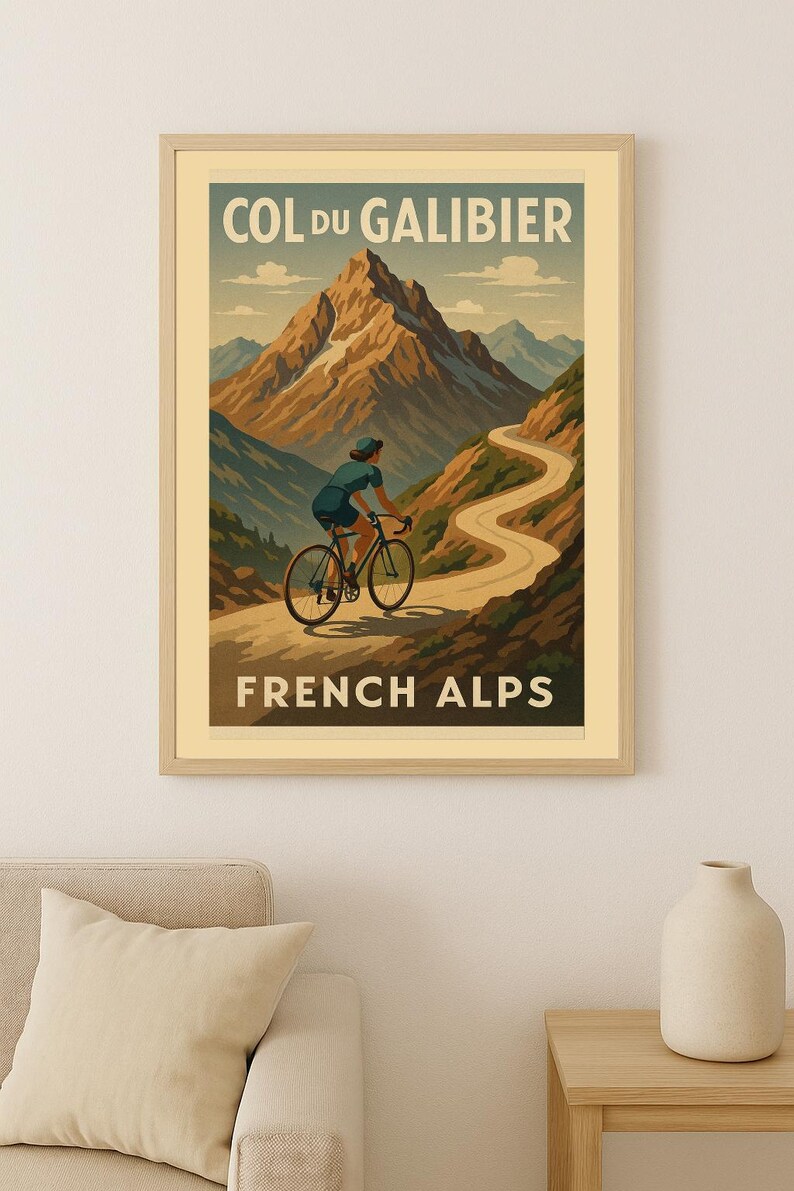 Col Des Rois - Col Du Galibier, French Alps Vintage Cycling Poster - Etsy