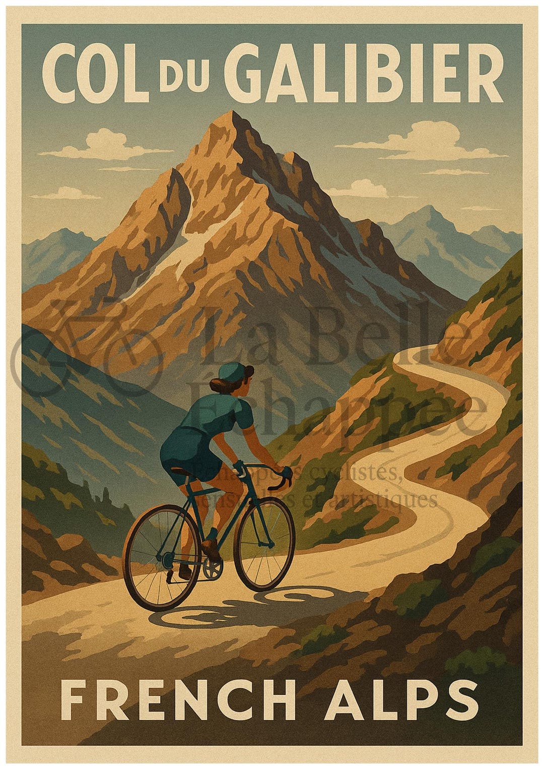 Col Des Rois - Col Du Galibier, French Alps Vintage Cycling Poster - Etsy