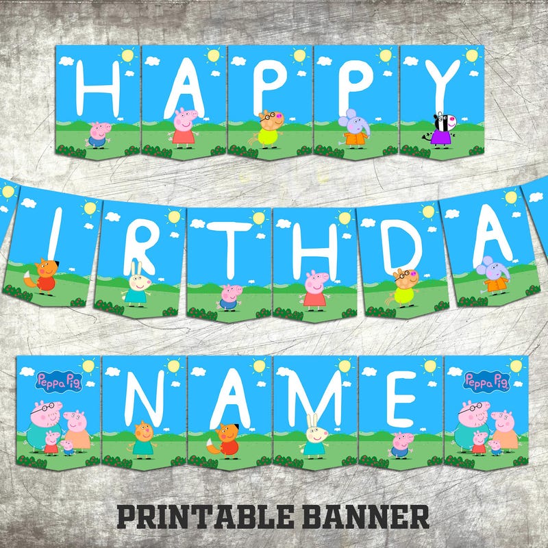 Peppa Pig Banner - Etsy