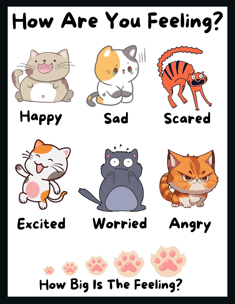 Cute Feelings Chart - Etsy