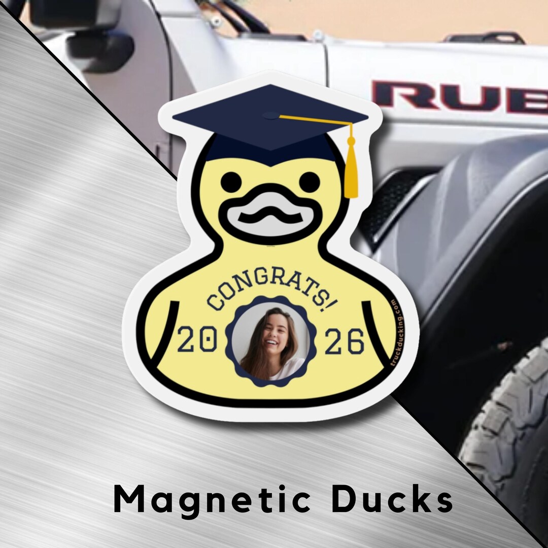 Personalized 2026 Duck Senior Class of 2026 Rubber Ducky Magnet Jeep ...