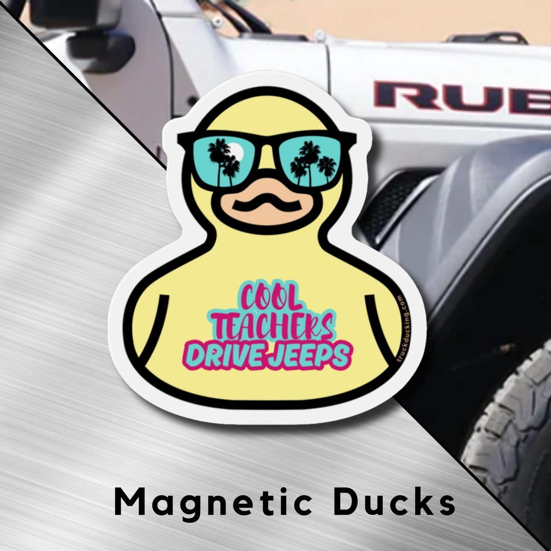 Cool Teachers Rubber Duck Magnet, Teacher Gift Jeep Accessories, Ducked ...