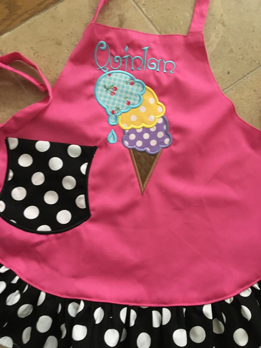 Girls Ruffled Apron Kids Apron Personalized Cooking Apron Gift School ...