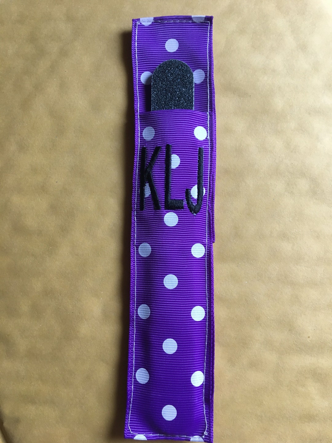 Personalized Finger Nail File Holder Monogramed Grosgrain Initial ...