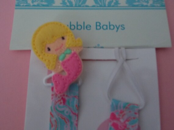 Mermaid Pacifier Holder Pacifier Clip Binky Clip Pig Baby | Etsy