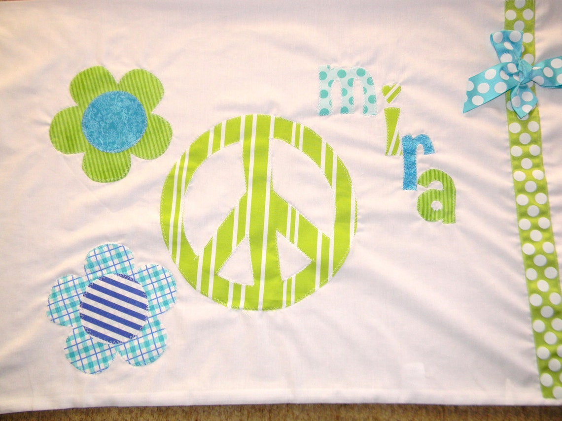 Personalized Pillowcases-peace Signs and Funky Letters Slumber Parties ...