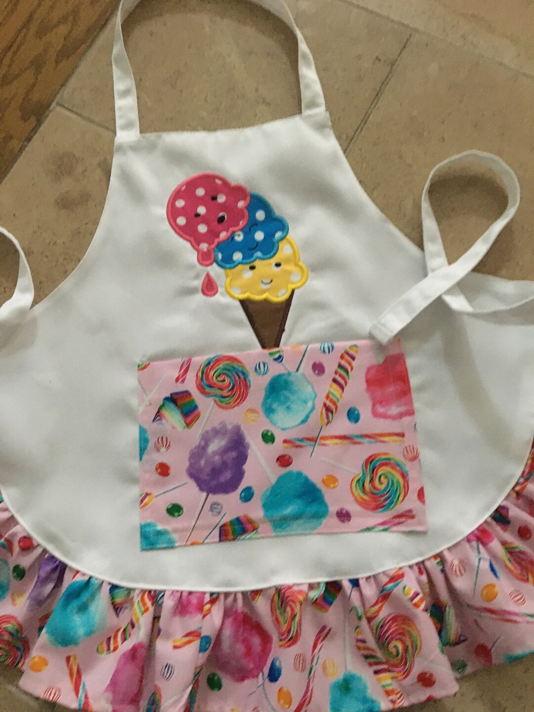 Girls Ruffled Apron Kids Apron Personalized Cooking Apron Gift School ...