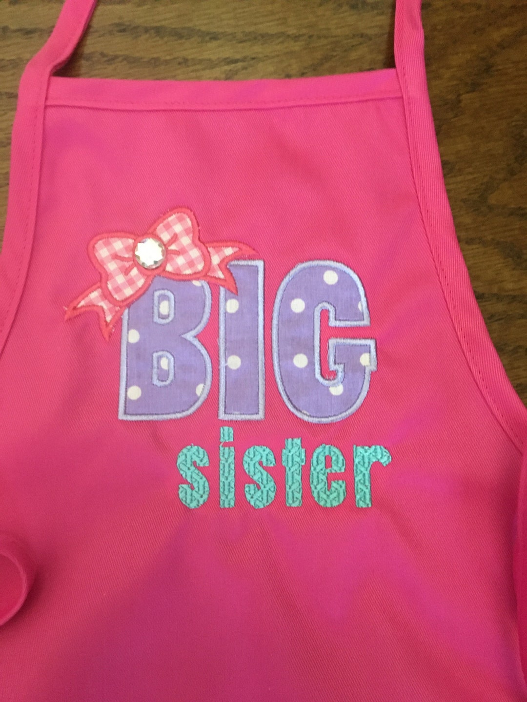 Big Sister Announcement Apron: Personalized Pink Apron With Pockets - Etsy