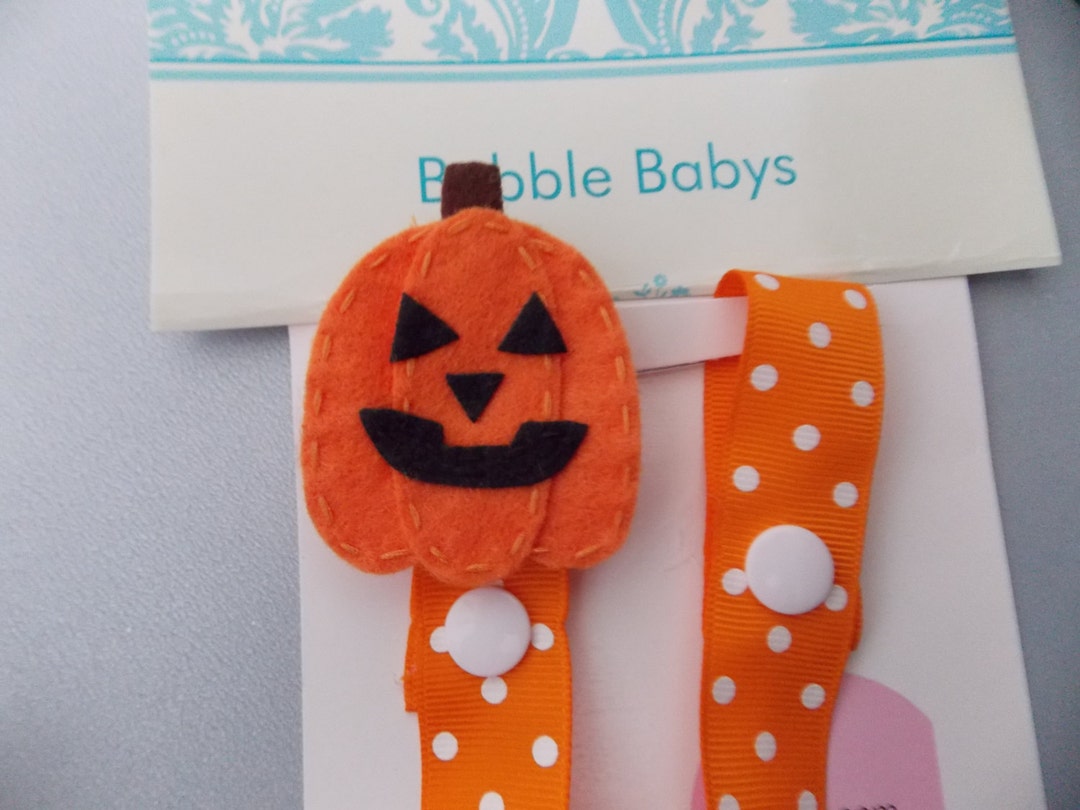 Pumpkin Pacifier Holder Pacifier Clip Binky Clip Pig, Baby Shower Gift ...