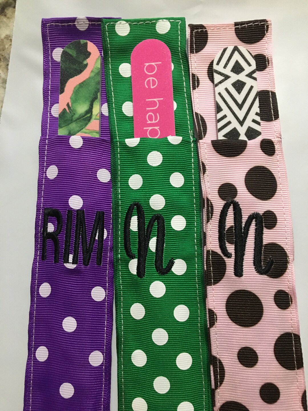 Nail File Case Nail File Holder Monogramed Grosgrain Ribbon Initial ...