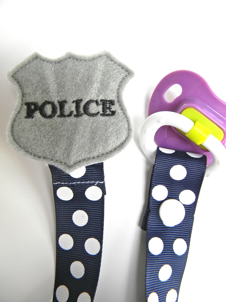 Pacifier Clip-pacifier Holder-police Badge Pacifier - Etsy