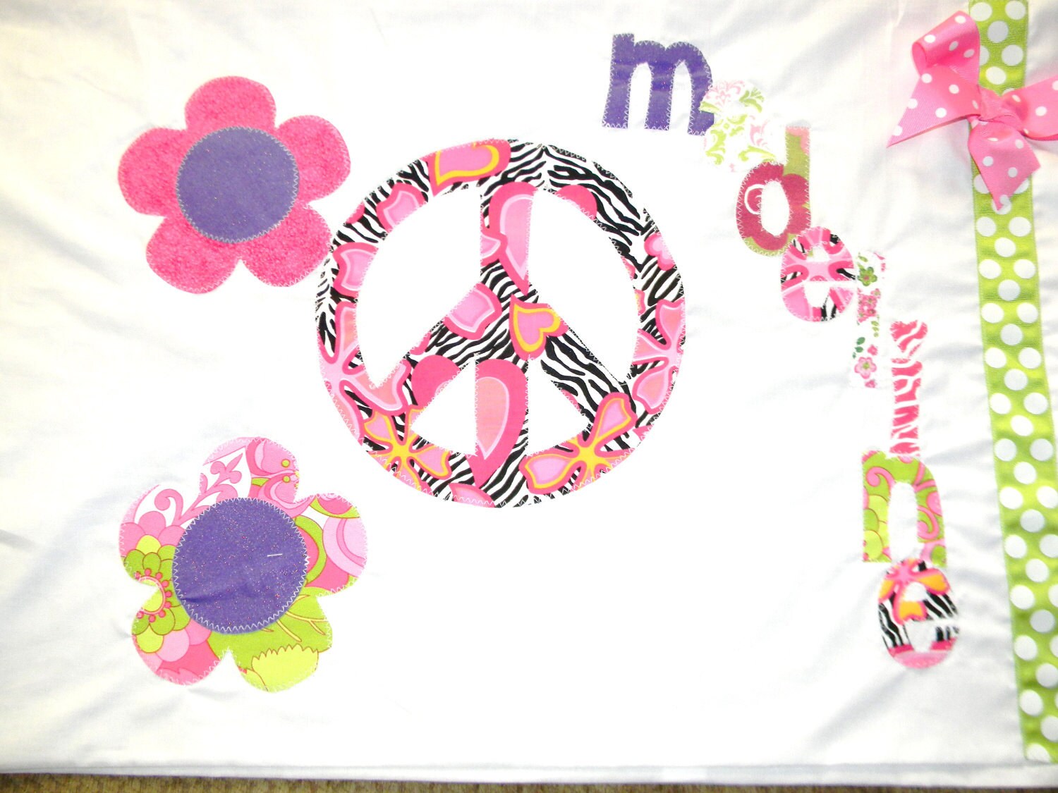 Personalized Pillowcases-peace Signs and Funky Letters Slumber - Etsy