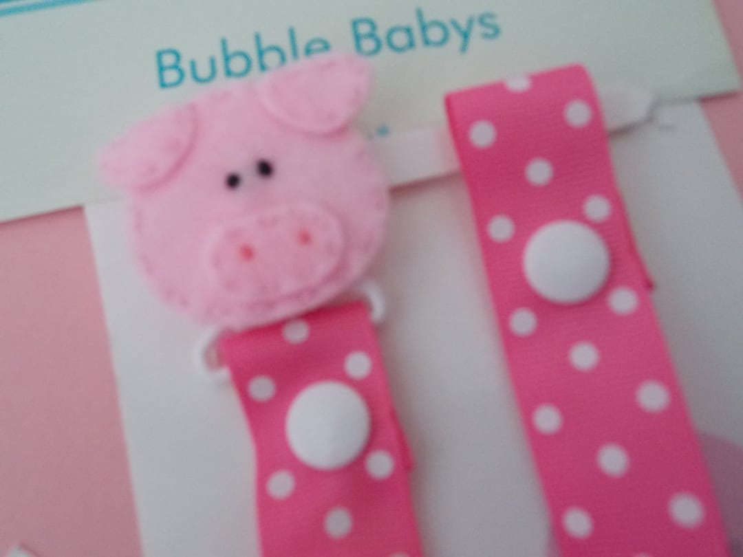 Pig Pacifier Holder Pacifier Clip Binky Clip Pig, Baby Shower Gift Paci ...