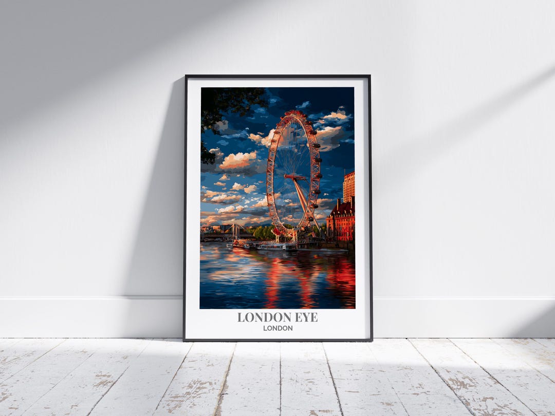 London Eye Poster Print – Iconic London Landmark Wall Art, Modern ...